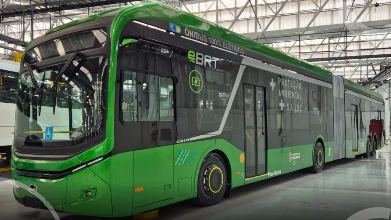 Caio lança ônibus elétrico articulado eMillennium BRT | Frota&Cia